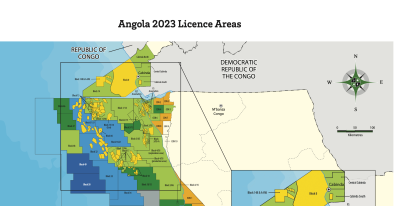 Angola Licence Areas Map 2023 - The Energy Year