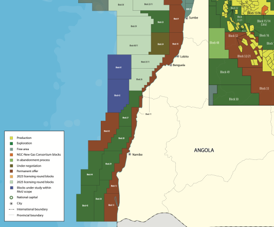 Angola Licence Areas Map 2024 - The Energy Year