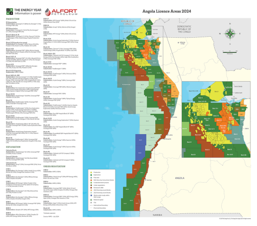 Angola Licence Areas Map 2024 - The Energy Year