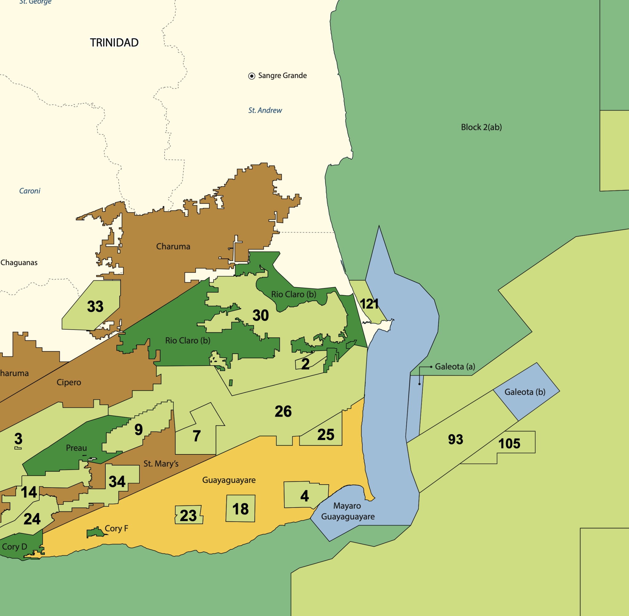 Trinidad and Tobago Oil and Gas Licence Areas Map 2024 - The Energy Year