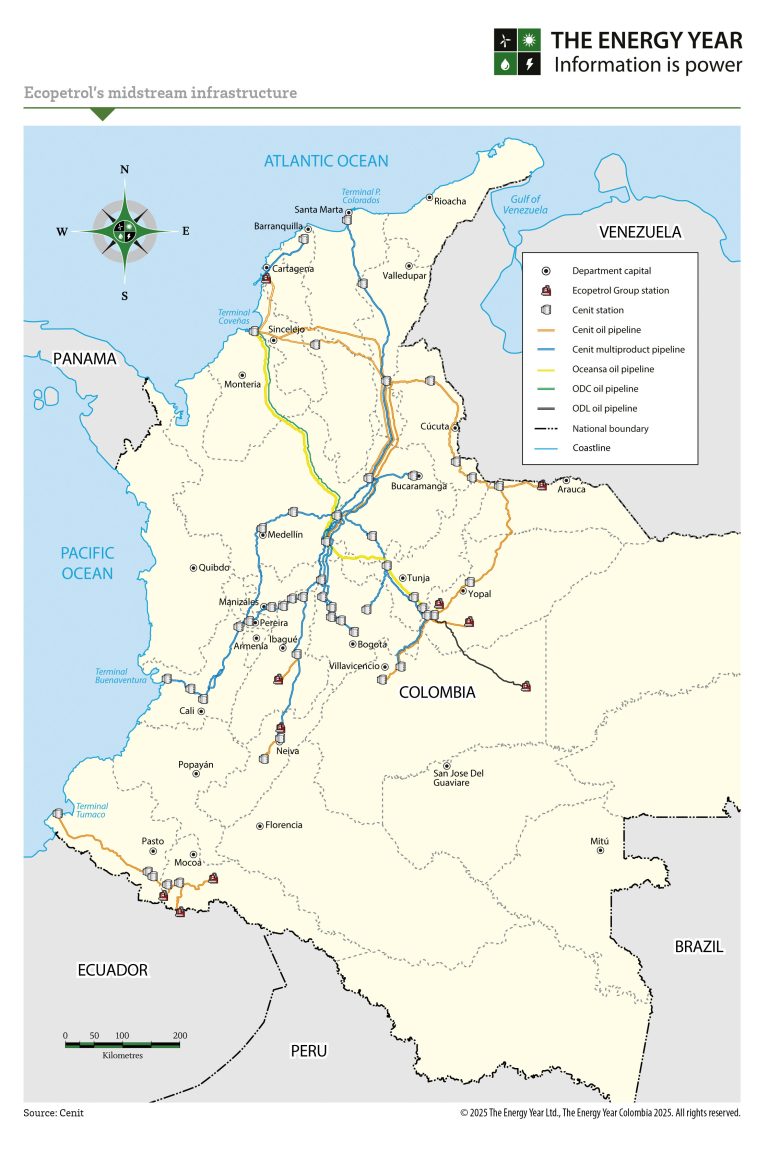 Ecopetrol maps: offshore potential, midstream infrastructure and Hocol ...